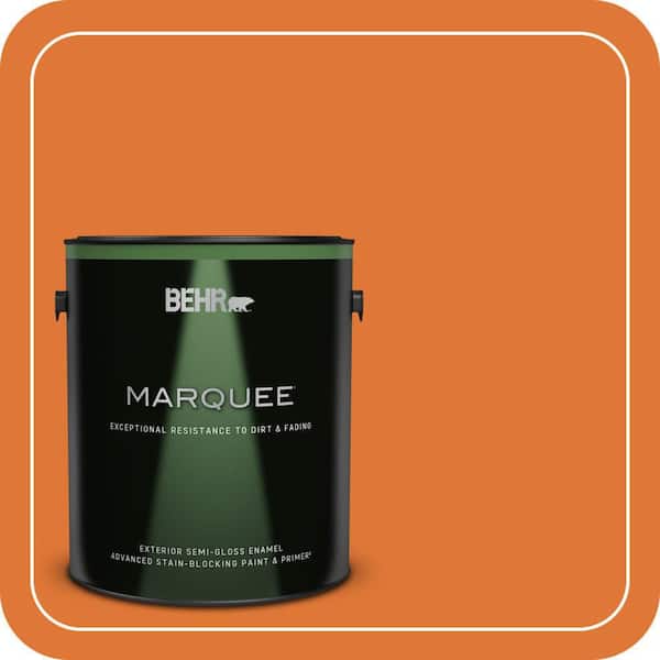 BEHR MARQUEE 1 gal. #240B-7 Carrot Stick Semi-Gloss Enamel Exterior ...