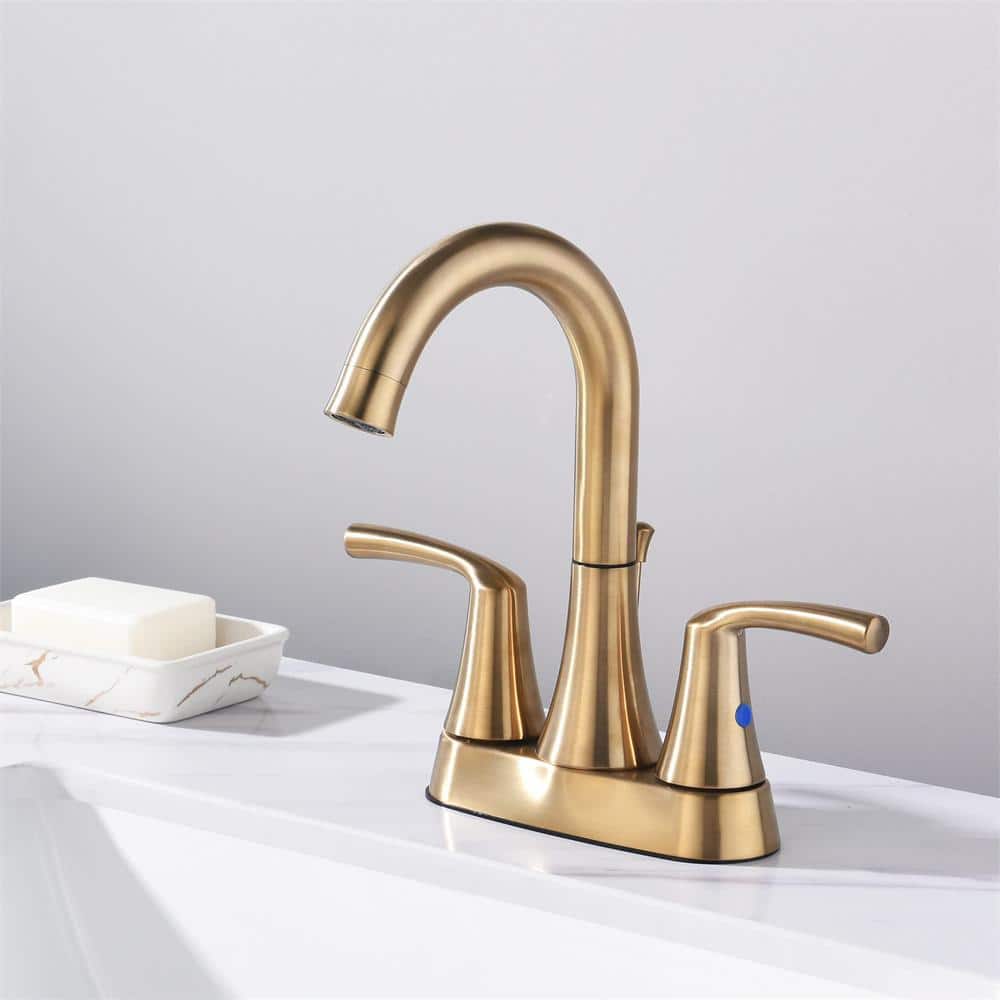 Tahanbath 4 in. Centerset Bathroom Sink Faucet with Pop-Up Drain ...