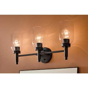 KICHLER Madden 24 in. 3-Light Chrome Modern Bathroom Vanity Light with ...