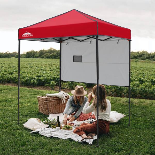 EAGLE PEAK 6 ft. x 4 ft. Instant Pop Up Canopy with Sun Wall E24HW-RED ...