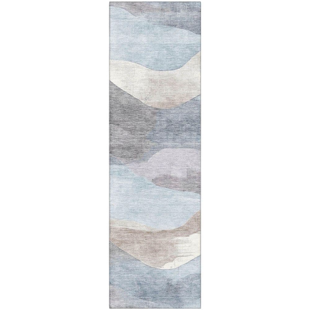 Addison Rugs Mayfield Premium Machine Washable Abstract AMF1966 Sky 2 ...