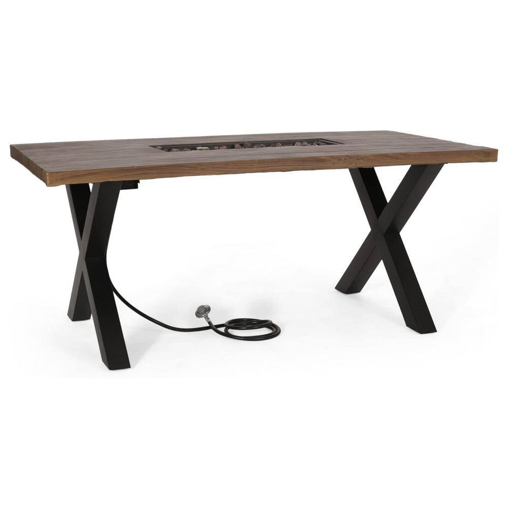 Angel Sar 29 in. H 40,000 BTU Outdoor Propane Fire Pit Table with ...