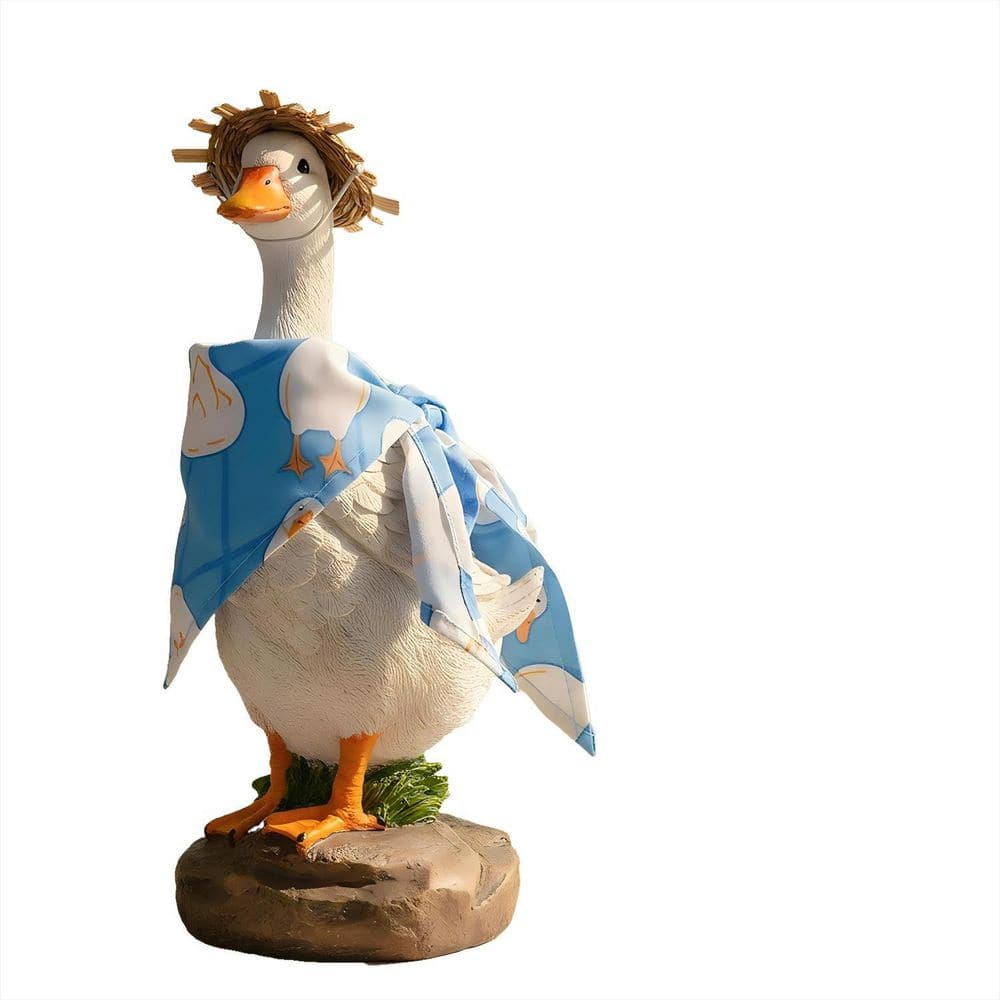 12" Real Farm Porch Goose Statue, Resin Yard Duck, Whimsical Outdoor ...