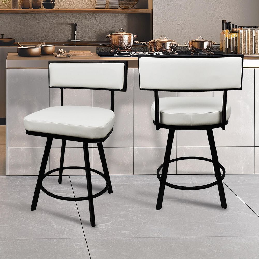Steve Silver Zenon White Vegan Leather Counter Height Bar Stool ...