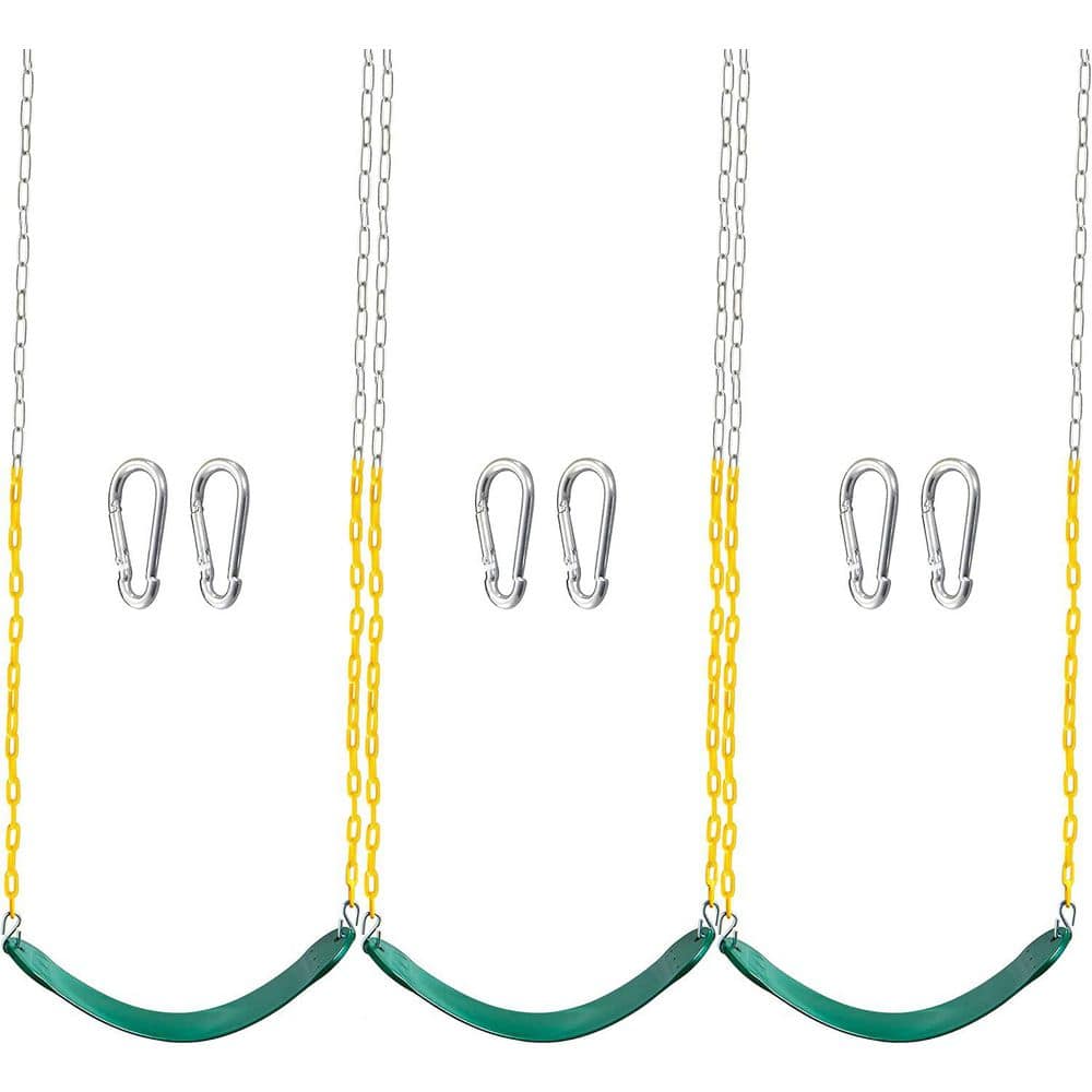 Joyfy 3 Pack Green Swing Seats Heavy Duty with 66" Chain, Swing Set ...