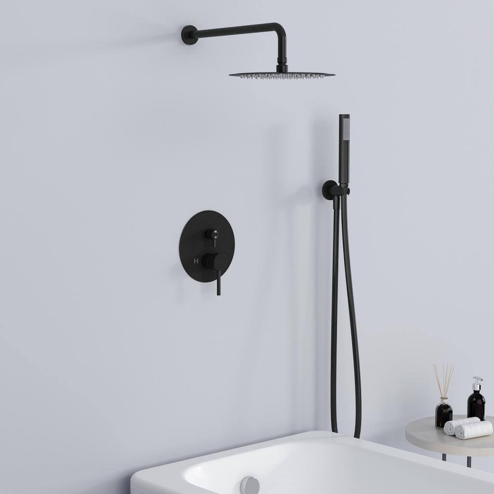 Single-Handle, 2-Spray with 2.5 GPM 10 in. Wall Mount Dual Top Shower ...