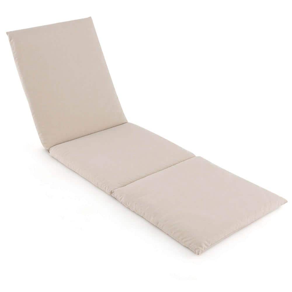 Costway 23 x 26.5 CushionGuard 1-Piece Outdoor Chaise Lounge Cushion ...