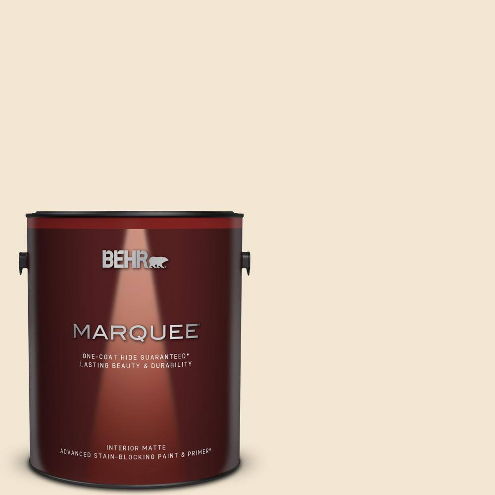 BEHR MARQUEE 1 gal. #BWC-16 Ancient Ivory Matte Interior Paint & Primer ...