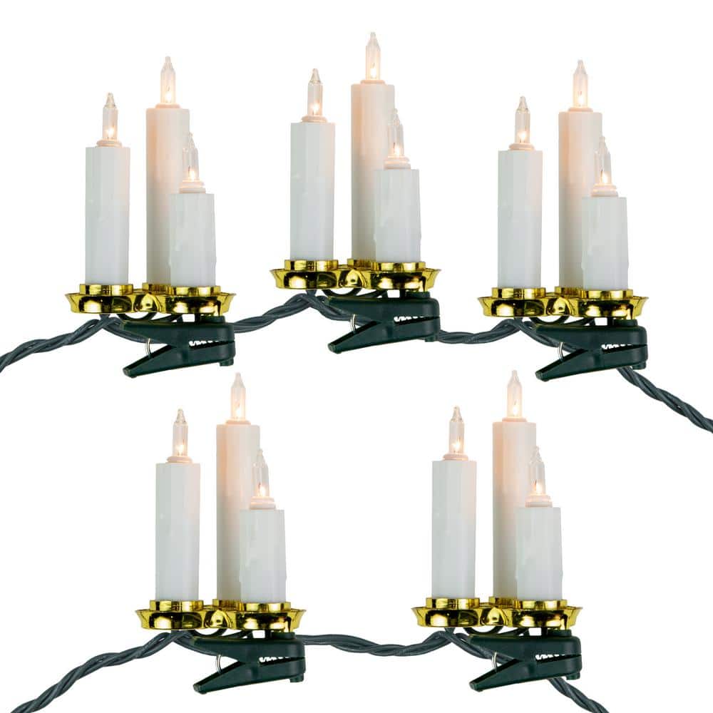 Northlight 7 CT Dripping Clip on Candle Cluster Christmas Lights 6.5 ft ...
