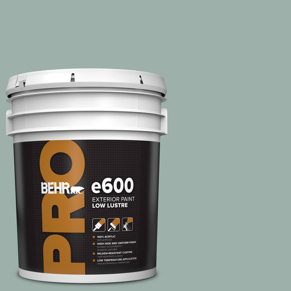 BEHR PRO 5 gal. #490F-4 Gray Morning Low Luster Exterior Paint PR62005 ...