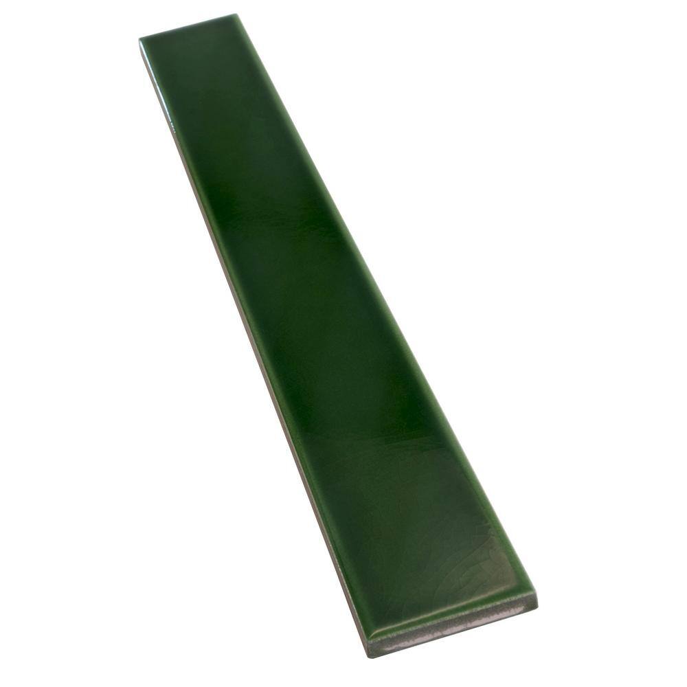 Apollo Tile Horizonte 2 in. x 16 in. Glossy Forest Green Ceramic Subway ...