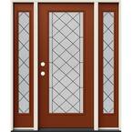 JELD-WEN 60 in. x 80 in. Right-Hand 1/2 Lite Streamed Ripple Glass ...