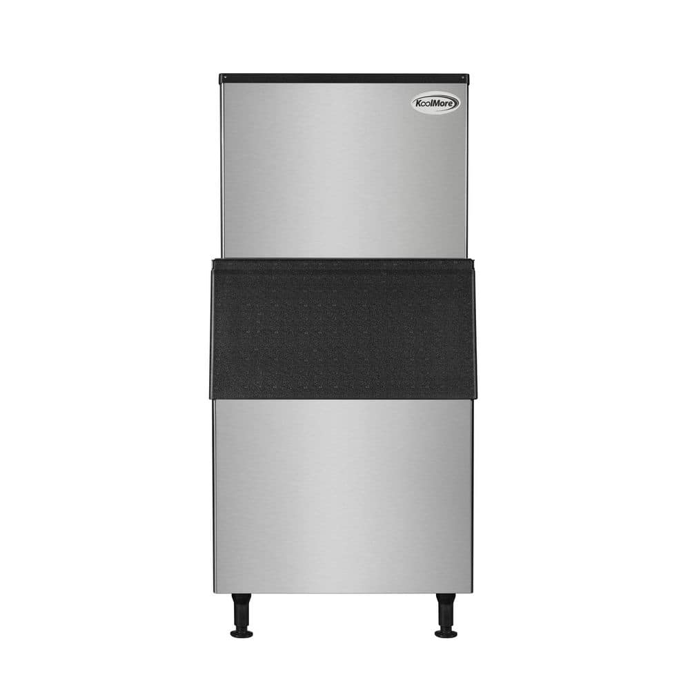 Koolmore 25 in. 500lbs/24hr Air-Cooled Commercial Ice Machine with 375 ...