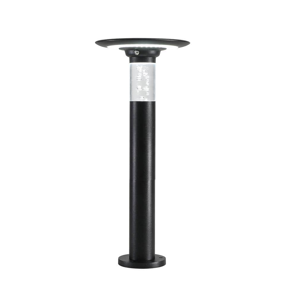 Jushua 1 Light Black Aluminum Battery Operated Outdoor Waterproof Post ...