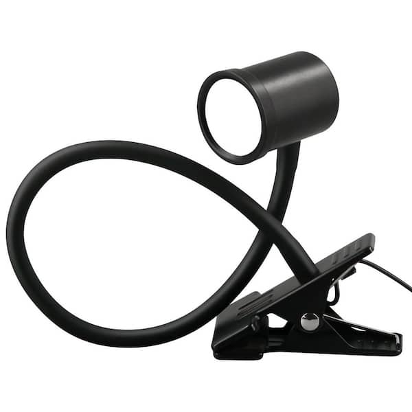 12in. Black Dimmable LED Clamp Lamp with USB Port and Adjustable ...