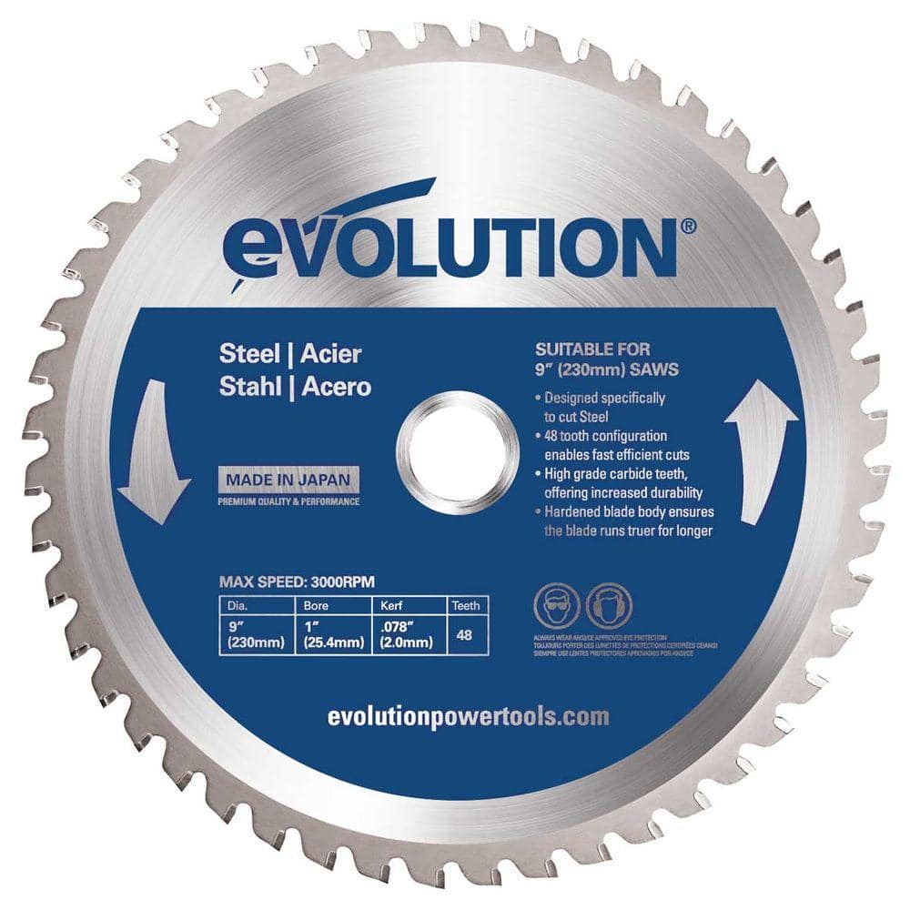 Evolution Power Tools 8-1/4 in. 50-Teeth Mild Steel Cutting Saw Blade 8 ...