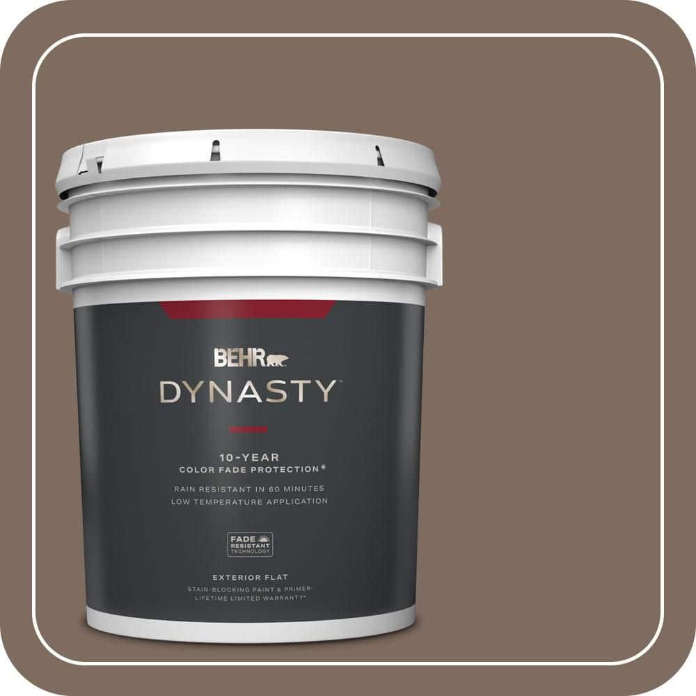 BEHR DYNASTY 5 gal. #PPU5-03 Antique Earth Flat Exterior Stain-Blocking ...
