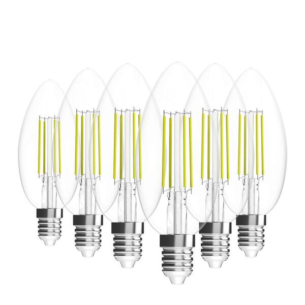 Viribright 40-Watt Equivalent B10 E12 Candelabra Dimmable Clear Glass ...