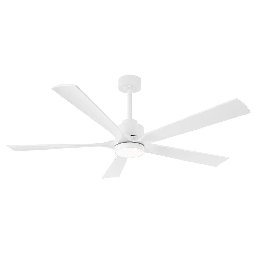 WINGBO 60 in. LED Indoor White Ceiling Fan with Remote WBCF-BS256-WH ...
