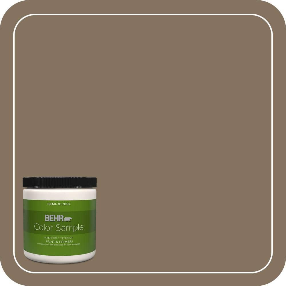 BEHR PREMIUM PLUS 8 oz. #BXC-05 Mudslide Semi-Gloss Interior/Exterior ...