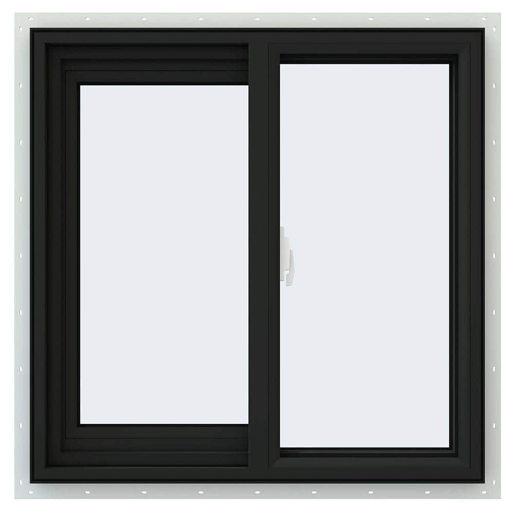 JELD-WEN 24 in. x 24 in. V-2500 Series Bronze Exterior/White Interior ...