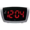 Equity by La Crosse 7.25 in. x 3.9 in. Red LED Alarm Clock with HI/LO ...