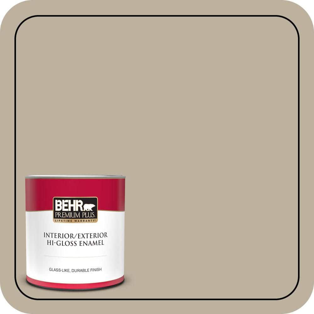 BEHR PREMIUM PLUS 1 qt. #750D-4 Pebble Stone Hi-Gloss Enamel Interior ...