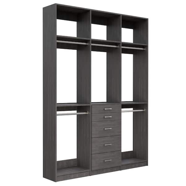 MODULAR CLOSETS Alto Collection 96 in. W Grey Wall Mounted 2 Double ...