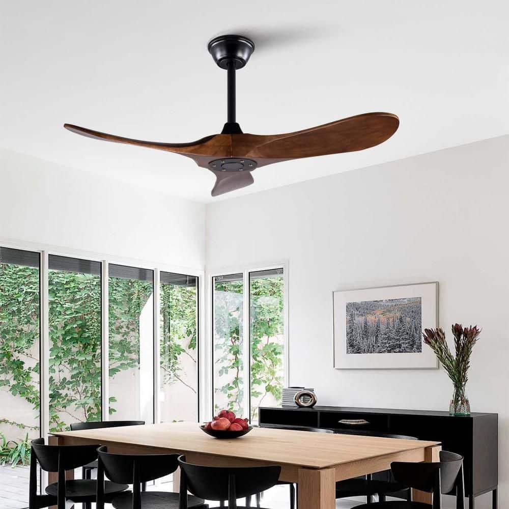 Basdien 42 in. Black Downrod Mount Outdoor Ceiling Fan without Light, 3 ...