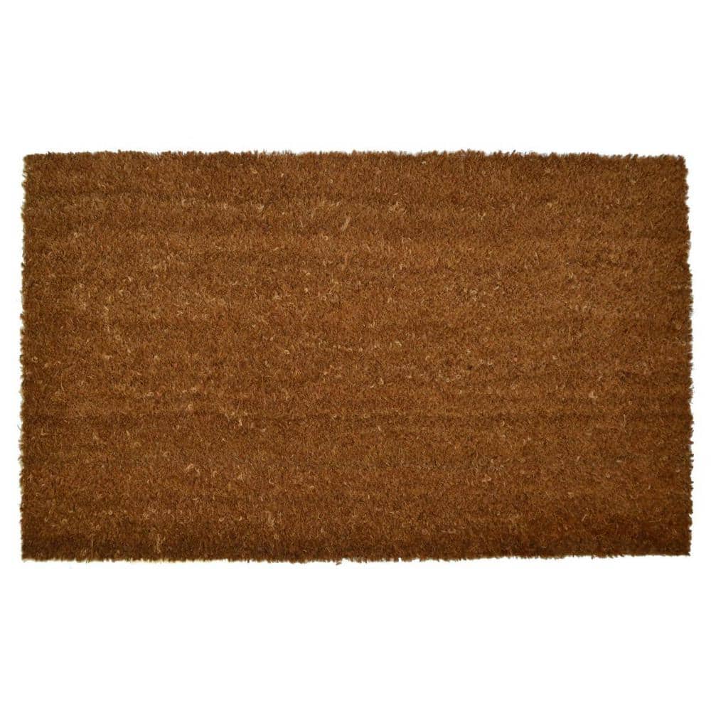 HomeRoots Brown 30 in. x 18 in. Coir Non-Slip Indoor/Outdoor Door Mat ...