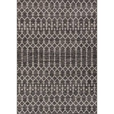 JONATHAN Y Ourika Moroccan Light Gray/Black 7 ft. 9 in. x 10 ft ...