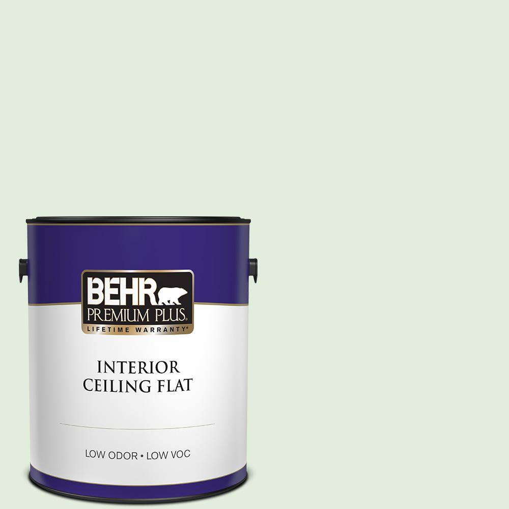 BEHR PREMIUM PLUS 1 gal. #M400-1 Establish Mint Ceiling Flat Interior ...