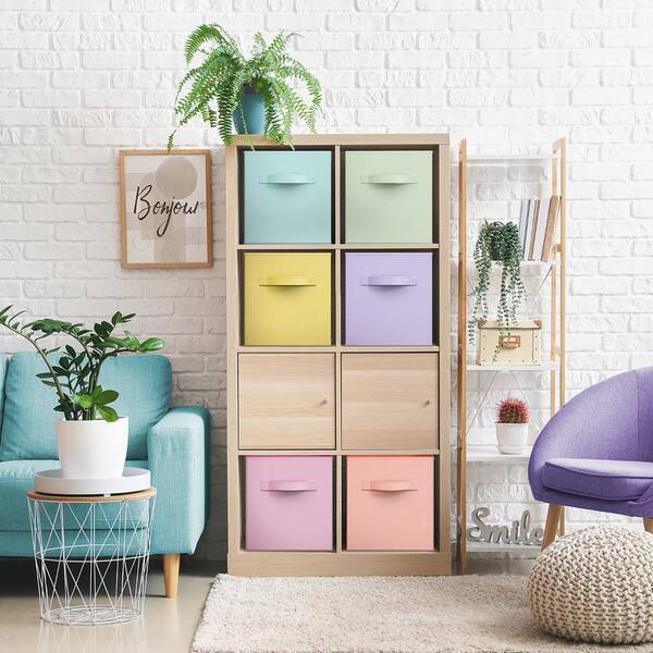 Sorbus Foldable Storage and Organizer Bins with Handles, Multicolored ...