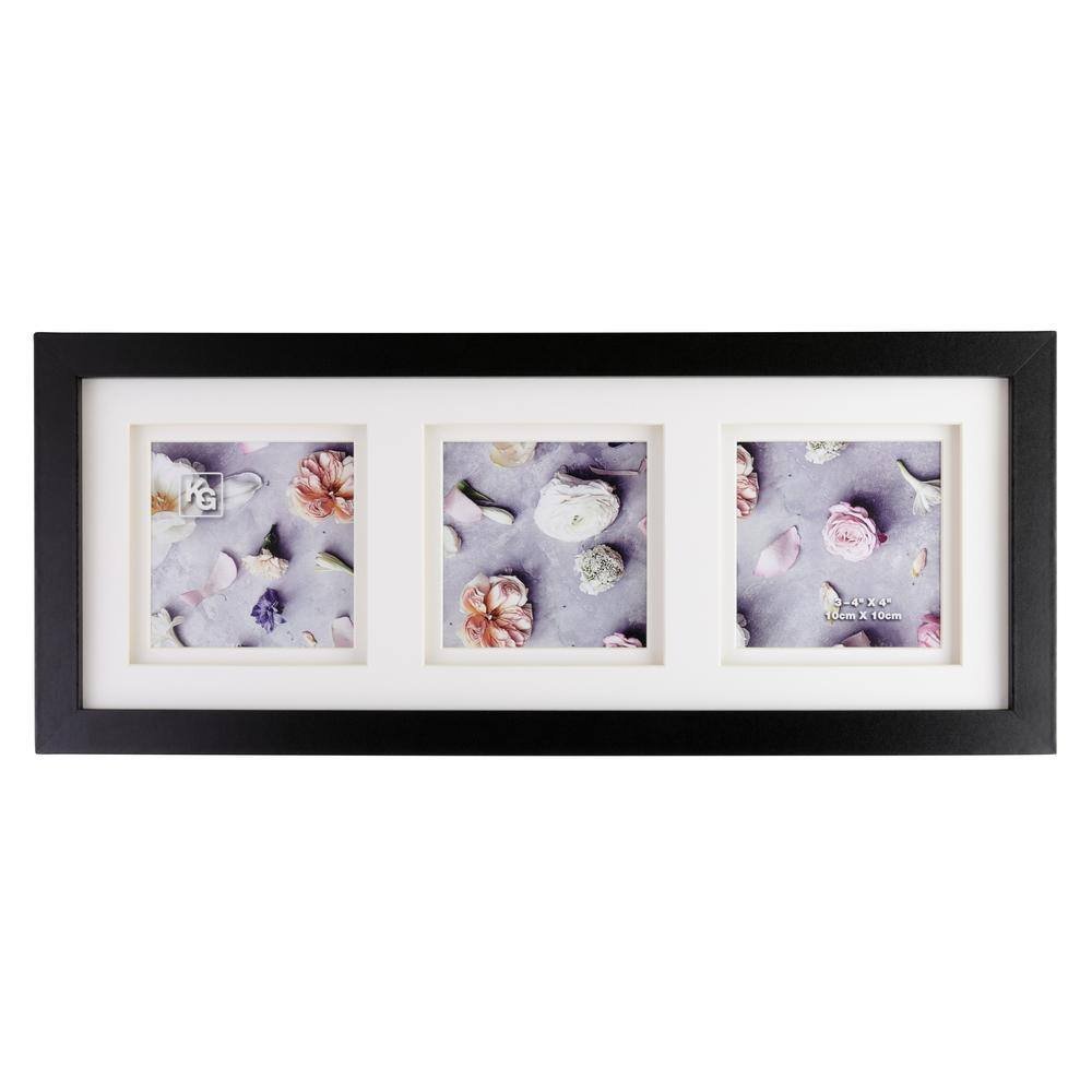KG Morgan Double Mat Frame - Black, 3 6.6" x 6.6" for 4.4" x 4.4 ...
