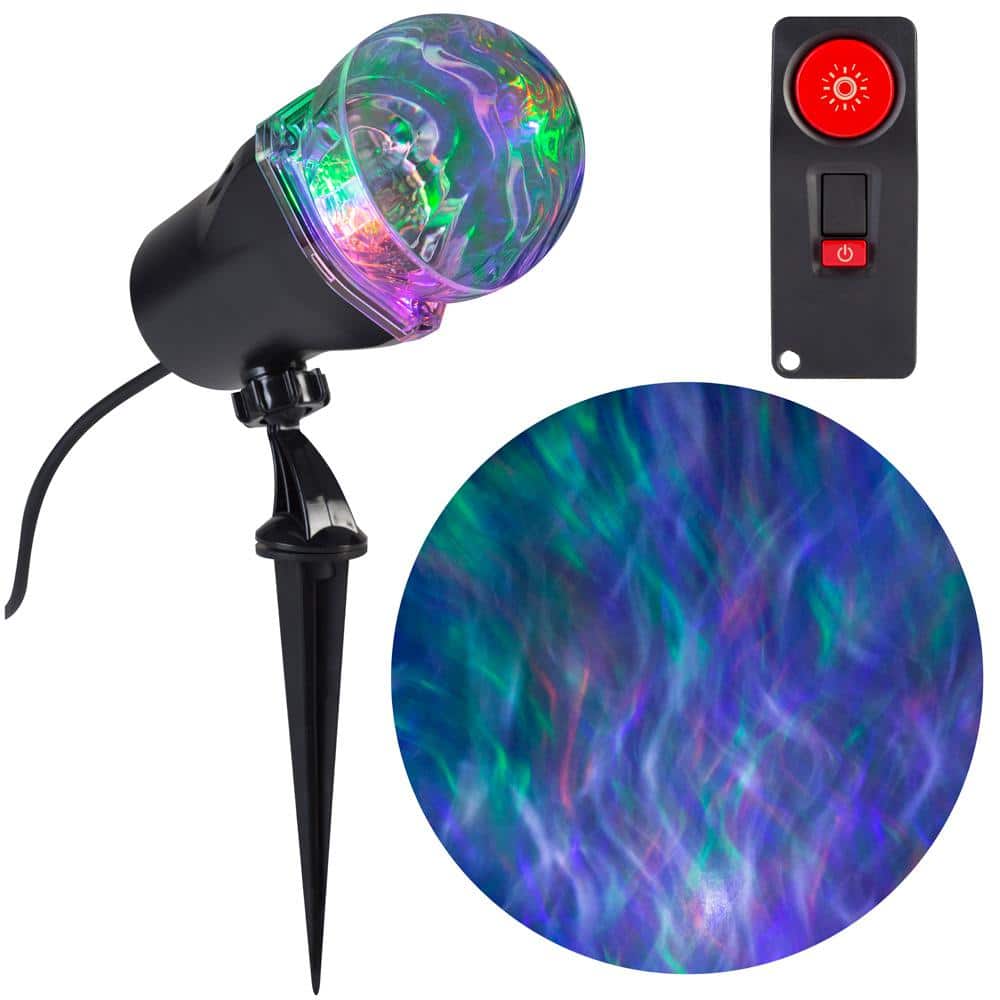 LightShow 4-Light Remote Control Projection Stake Multi-Color LED Super ...