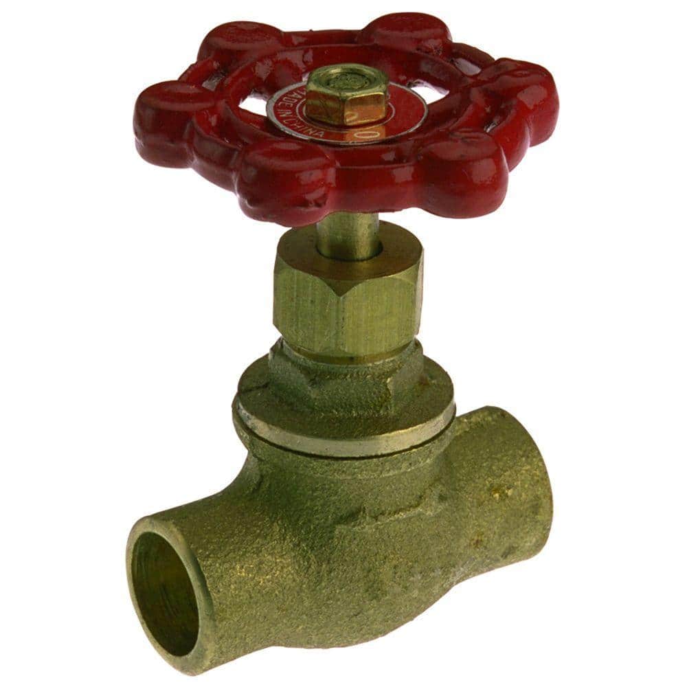 Mueller Global 3/4 in. Solder Brass Slip Stop Valve-105-504NL - The ...