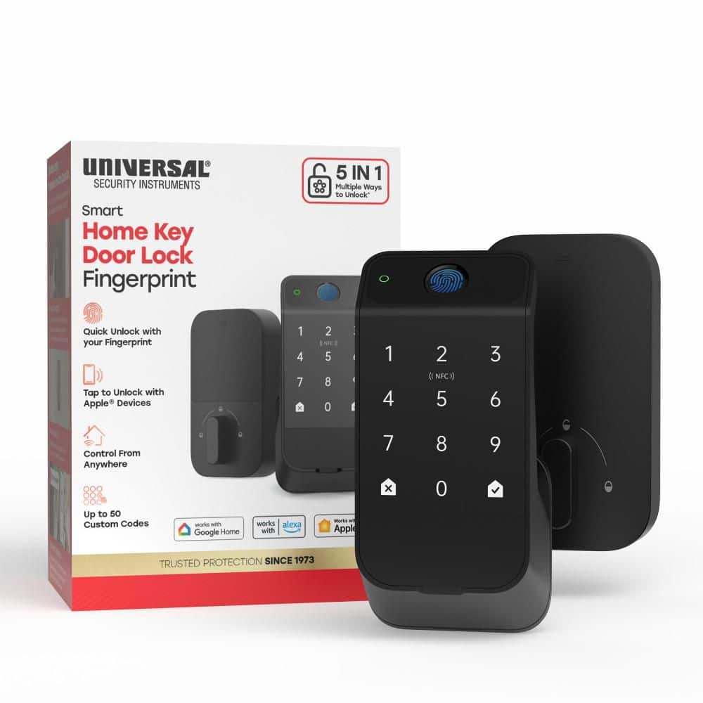 Universal Security Instruments Black Single-Cylinder Smart Lock Touch ...