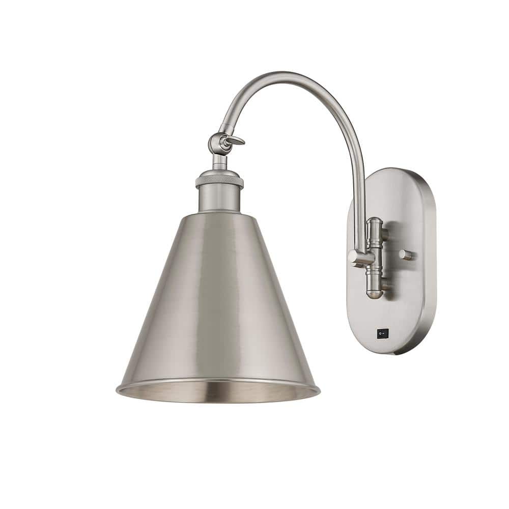Innovations Ballston Cone 1-Light Brushed Satin Nickel Wall Sconce with ...