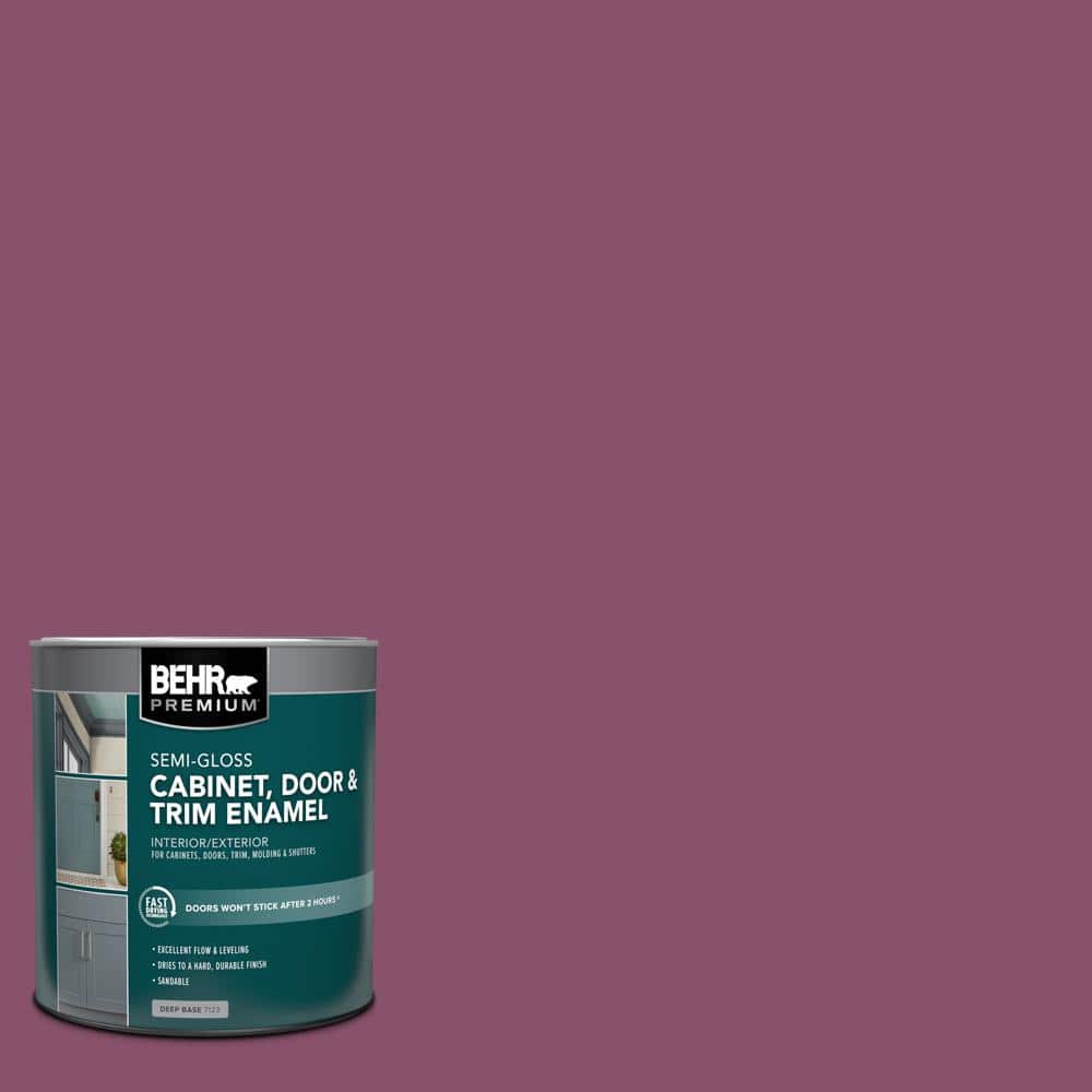 BEHR PREMIUM 1 qt. #M120-7 Raspberry Crush Semi-Gloss Enamel Interior ...