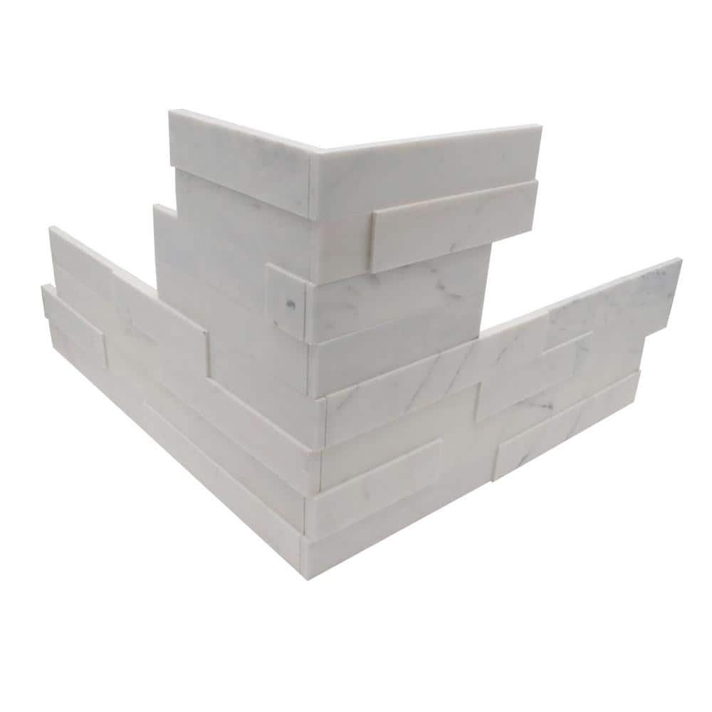 CRUZ BAY STUDIO Cliffside Corner 8in.x24in. Porcelain Honed Marble 4pc ...