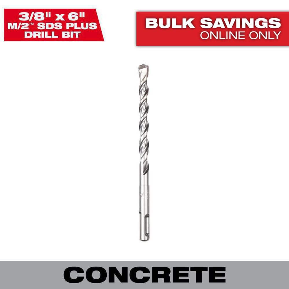 Milwaukee 3/8 in. x 6 in. 2-Cutter SDS-PLUS Carbide Drill Bit 48-20 ...