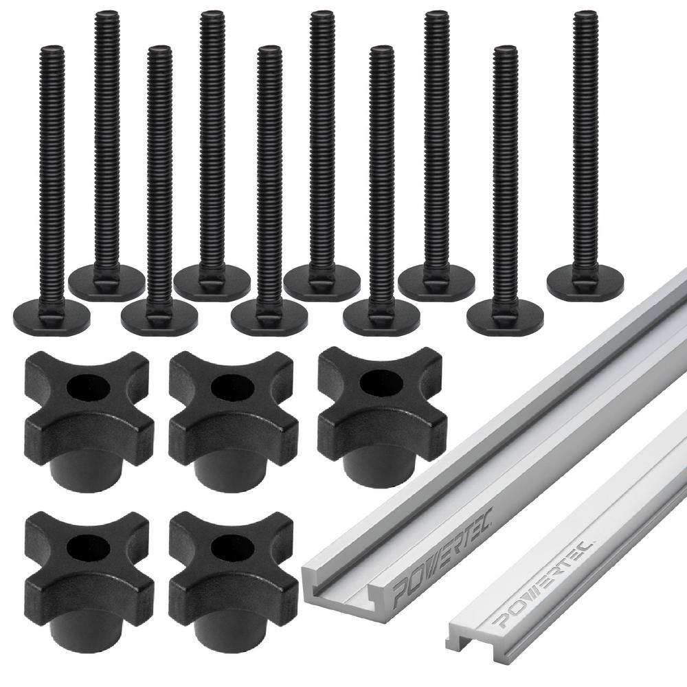 ‎POWERTEC 48 in. Miter T-Track with Miter T-Bar, 5/16 in.-18 x 3 in ...