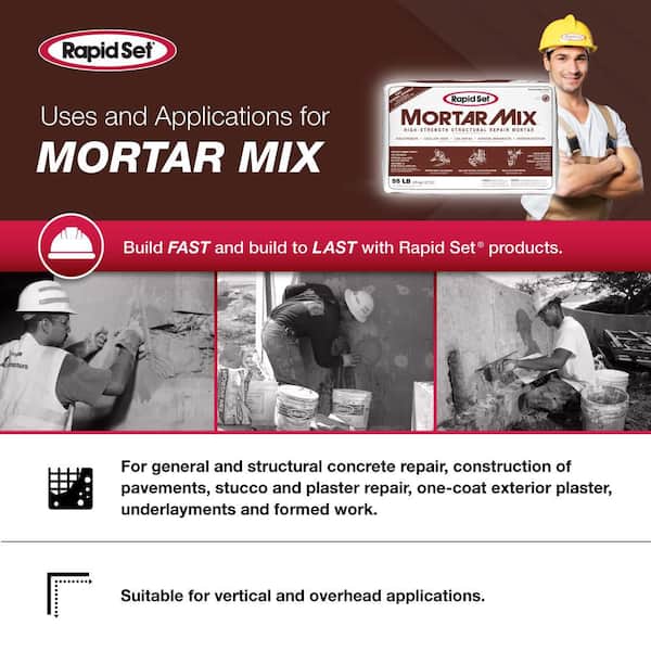 Rapid Set 55 lbs. High-Performance, Fast-Setting Mortar Mix 04010055 ...