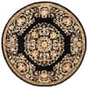 SAFAVIEH Heritage Black 4 ft. x 4 ft. Border Round Area Rug HG640B-4R ...