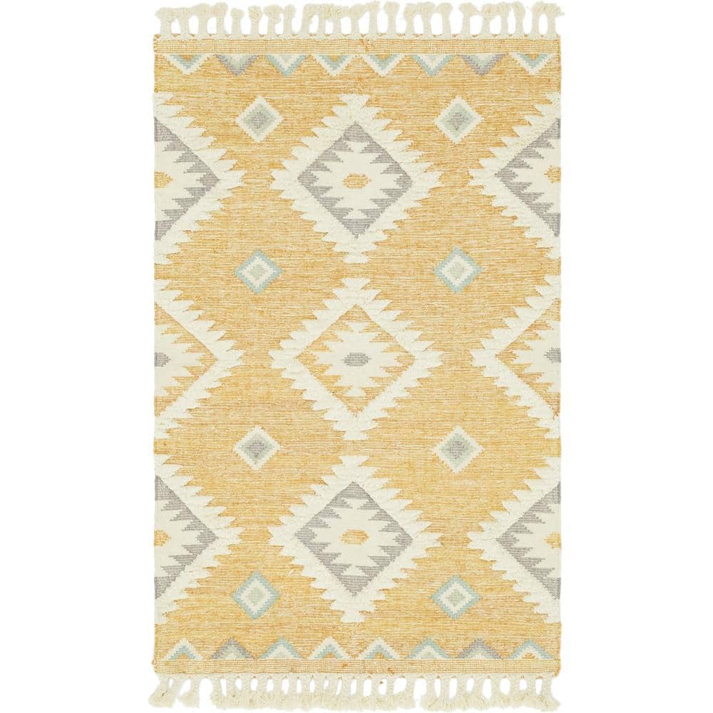 Unique Loom Mesa Yellow 5 ft. x 8 ft. Area Rug 3146937 - The Home Depot