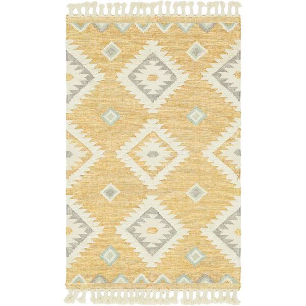 Unique Loom Mesa Yellow 5 ft. x 8 ft. Area Rug 3146937 - The Home Depot