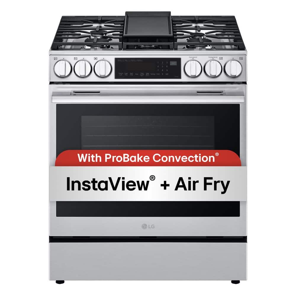 LG 30 in. 6.3 cu. ft. Smart Oven 5-Burner Gas Range in Stainless Steel ...