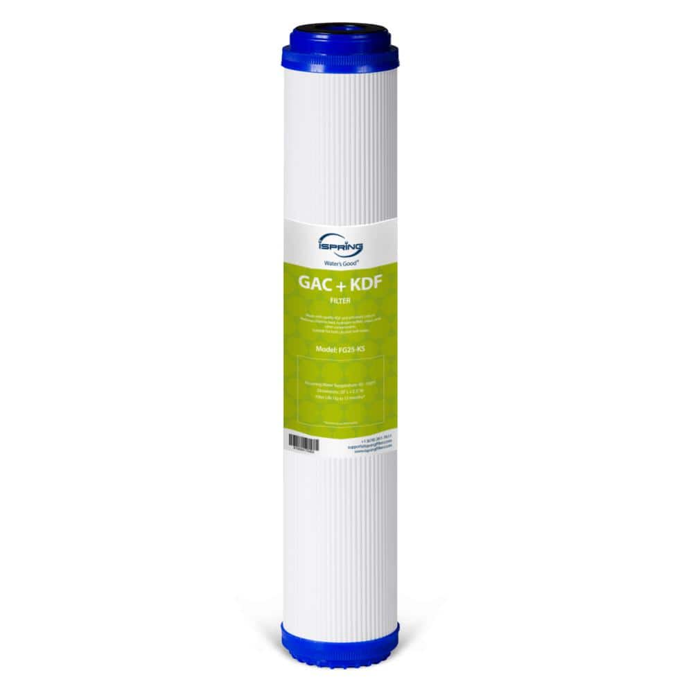 ISPRING 2.5 in. x 20 in. Lead, Chlorine, Chloramine, PFAS Reducing ...