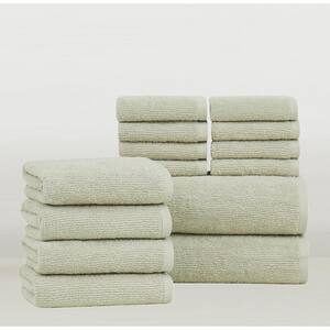 Brooklyn Loom Everyday Ribbed White 14 Piece Towel Set BTS6221WT-6100 ...