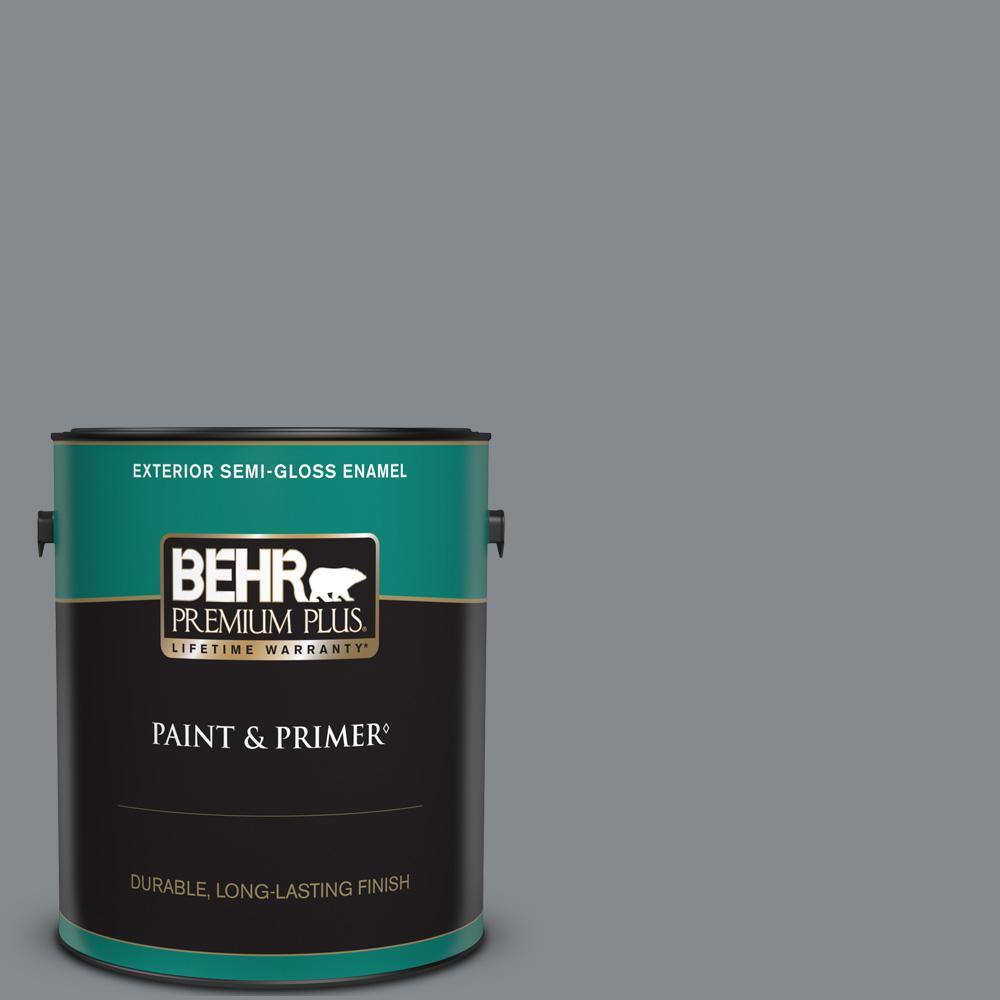 BEHR PREMIUM PLUS 1 gal. #PPU26-21 Overcast Semi-Gloss Enamel Exterior ...